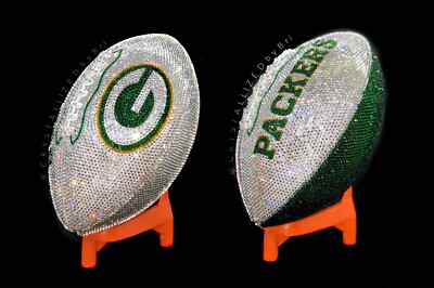 Bling Green Bay Packers Football AUSTRIAN CRYSTAL Full Game Size NFL ...