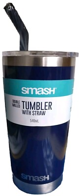 Smash Tumbler Cup With Straw Stainless Steel Smoothie Coffee Double ...