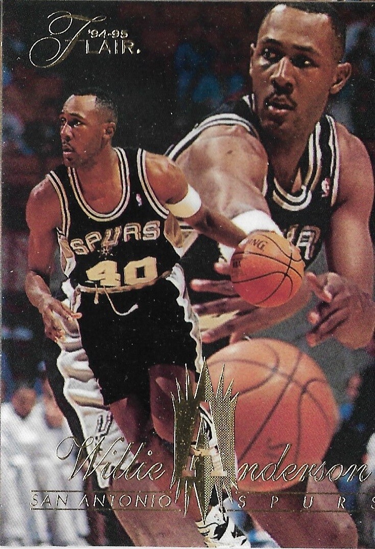 1994 1995 Flair Willie Anderson 132 San Antonio Spurs Basketball Card ...