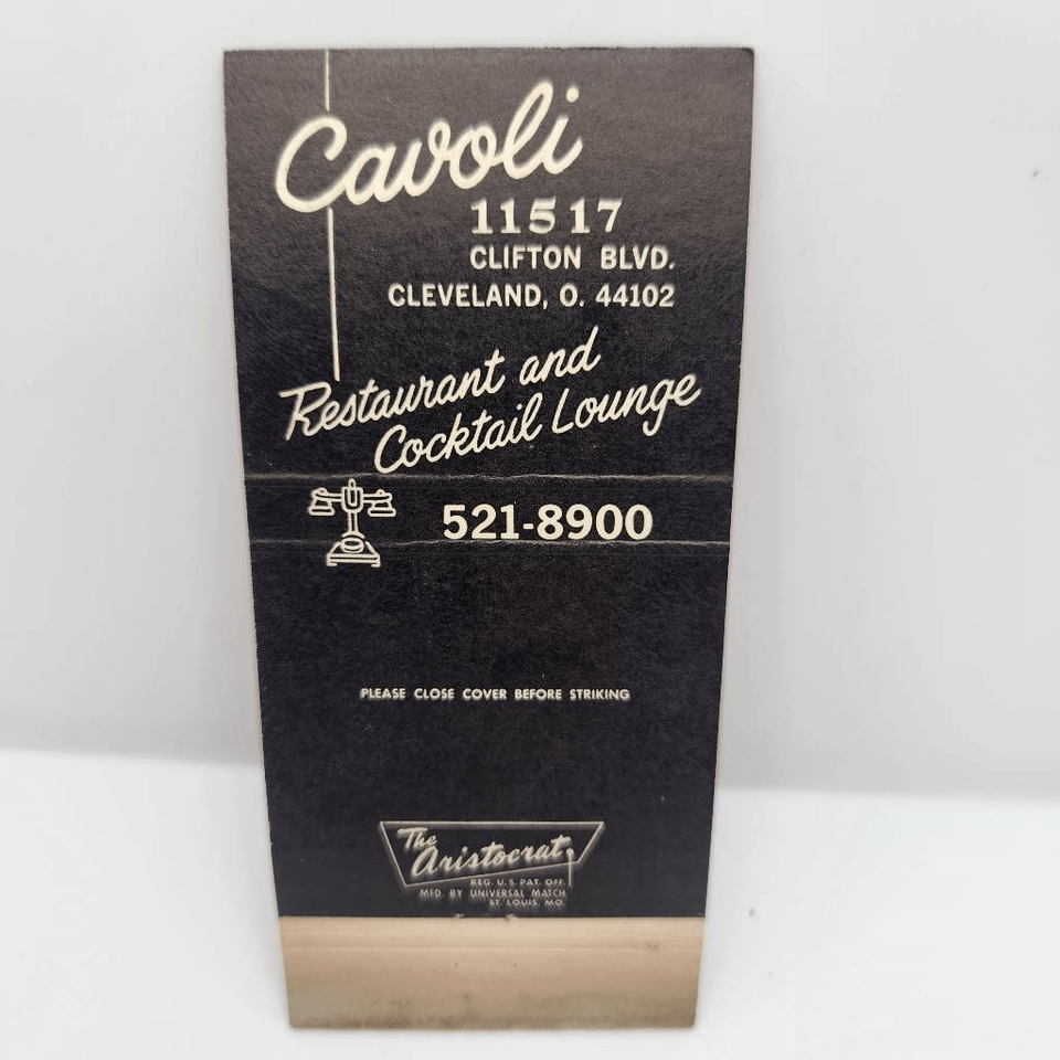 Vintage Matchcover Cavoli Restaurant Cleveland OH 11517 Clifton Blvd | eBay