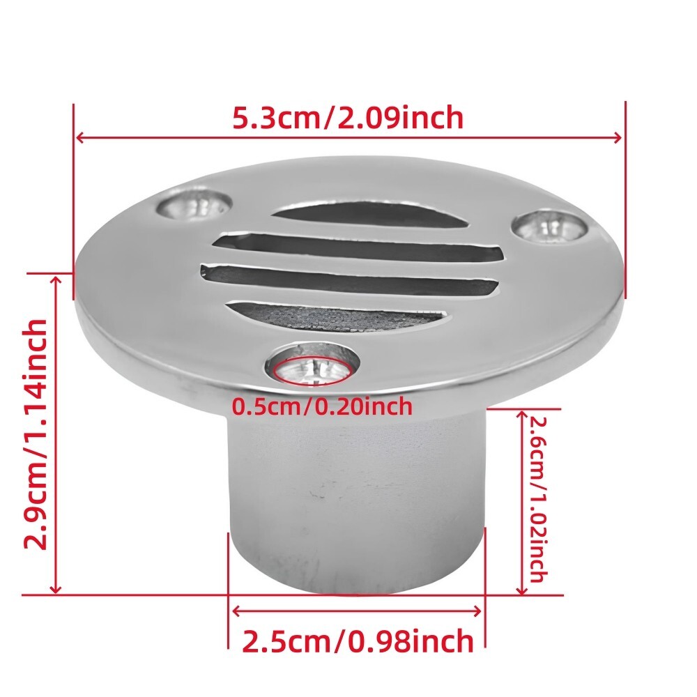 Boat 316 Stainless Steel 25MM Thru Hull Deck Floor Drain Drainage Hole ...