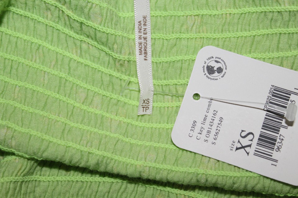 FREE PEOPLE MARIGOLD SMOCKED TOP OB1434162 SQUARE NECK KEY LIME COMBO ...