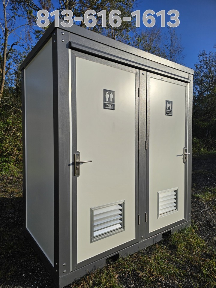 New Portable Toilet Job Site Construction Bathroom Double 2 Stall ...