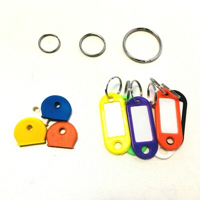 Key Rings-Plastic AssortedColour KeyTags with Paper Inserts Split Rings ...