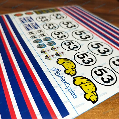 Herbie 53 Love Bug VW Beetle Racing Stripes Logo Vinyl Decals Stickers ...