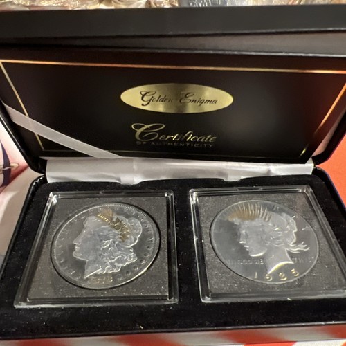 Golden Enigma Premium 1878 Morgan Silver Dollar & 1935 Peace Silver ...