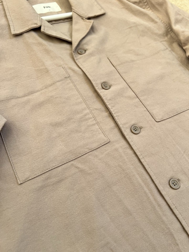 Folk Jacket Mens Medium Camel Chore Overshirt Shacket Workwear Size 4 ...