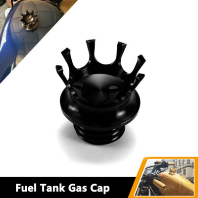 King Crown Fuel Tank Gas Cap Black Billet Aluminum For Harley Sportster ...