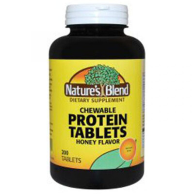 Protein Tablets, Chewable Honey Flavor Chewable 200 Tabs By Nature's ...