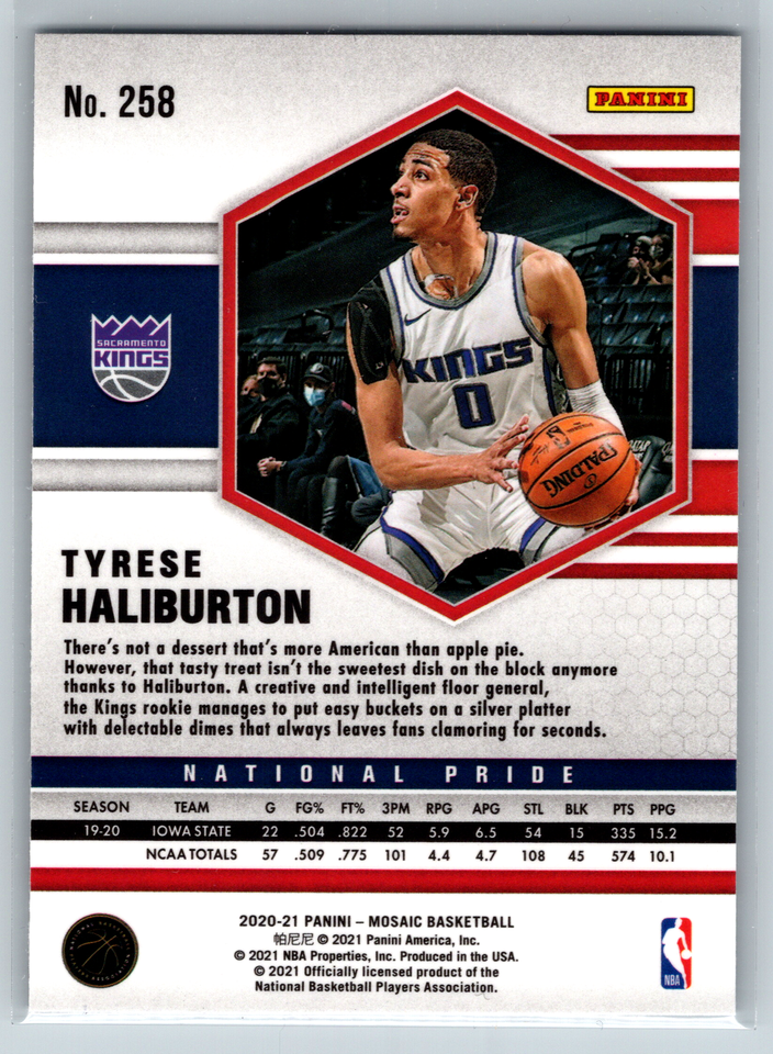 2020 Panini Mosaic #258 Tyrese Haliburton Rookie Card | eBay