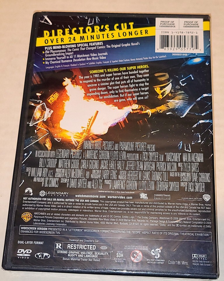 Watchmen/Director's Cut: 2-Disc Special Edition DVD (2009) BRAND NEW ...