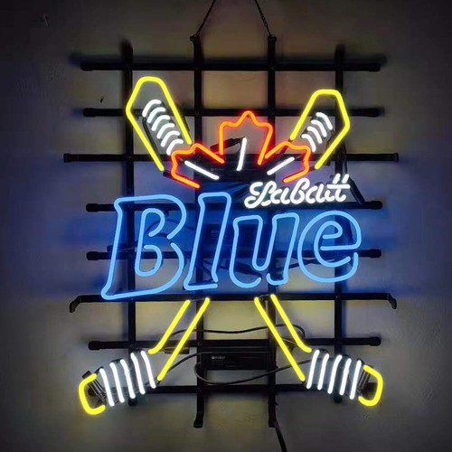 Labatt Blue Hockey Neon Signs Home Bar Pub Party Room Wall Window ...