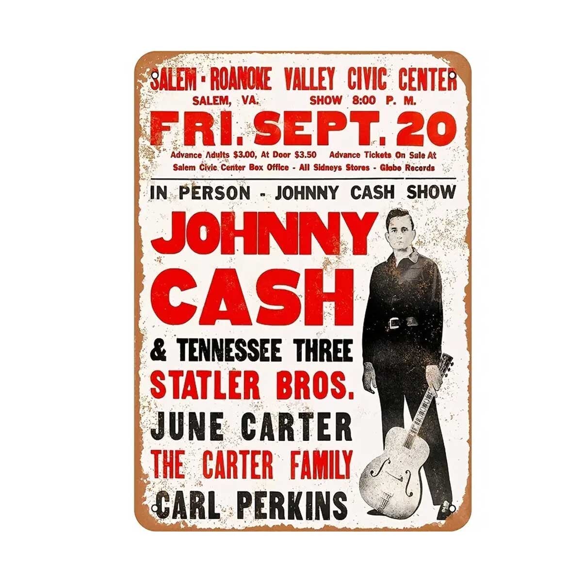 Johnny Cash Concert Poster 1968 Tin Sign | eBay