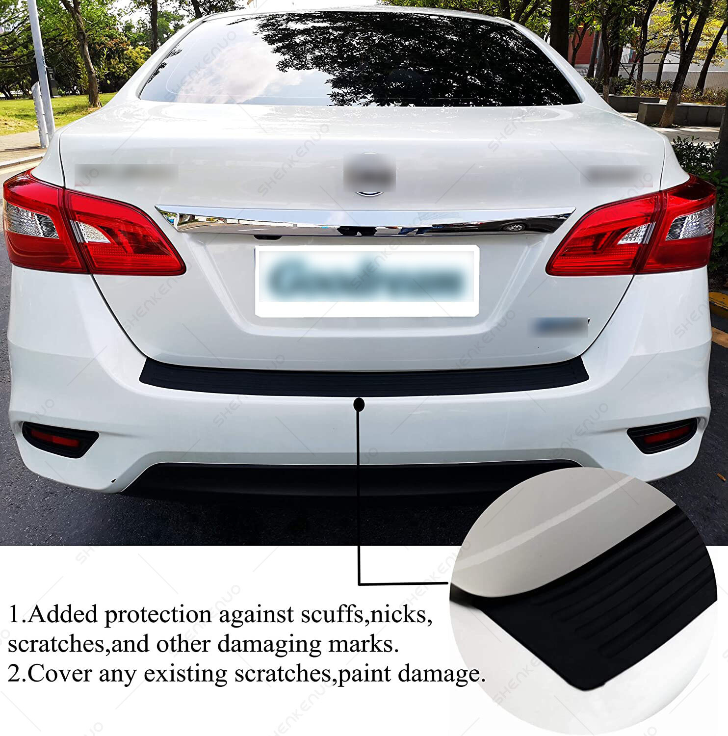 Car Anti-Scratch Pickup Rear Guard Bumper Protector Trim Cover Pad ...