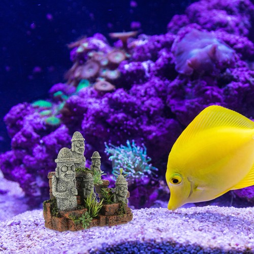 Fish Tank Moai Figurine Fish Tank Paysage Ornement Aquarium Paysage ...