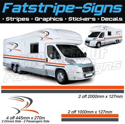 MOTORHOME VINYL STRIPES GRAPHICS STICKERS DECALS CAMPER VAN RV CARAVAN ...
