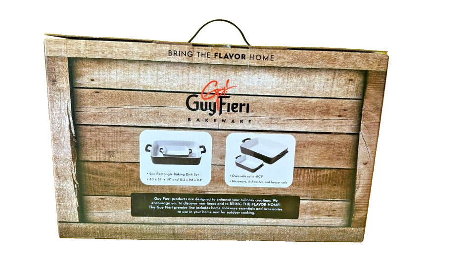 Guy Fieri Metallic Glazed Stoneware Bakeware 2 Pc Rectangle Baking Dish ...