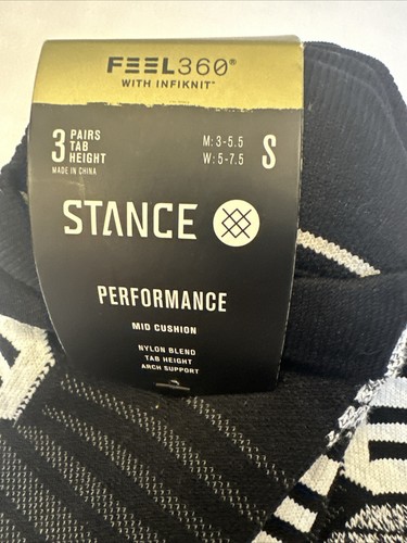 Stance Feel 360 - Versa Tab Black Golf Ankle Socks - 3 Pack A258A21VT3 ...