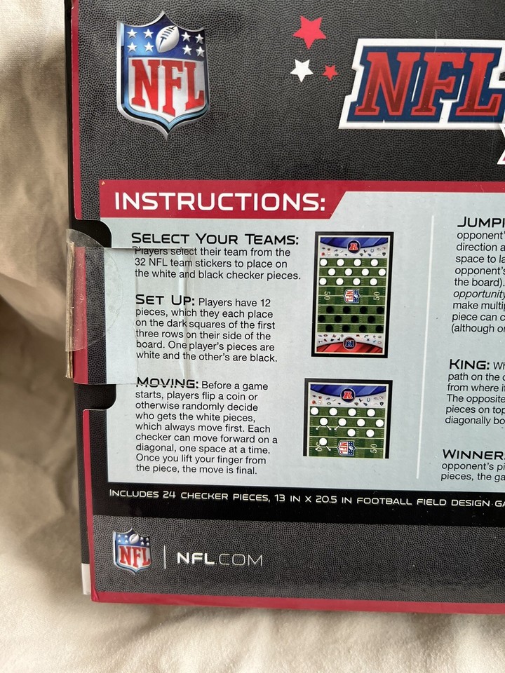 Masterpieces NFL Football Checkers Rivalry Game Set All 32 Teams ...