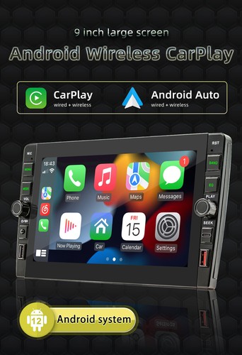 For Apple Carplay Android Auto Car Radio GPS WIFI 2 DIN Multimedia ...