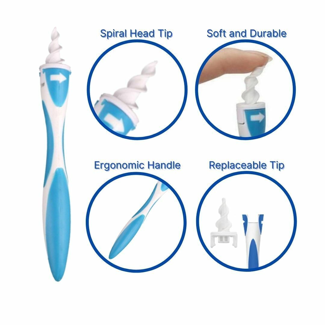 Ear Wax Soft Remover Removal Tool 32 Head Spiral Tip Earwax Cleaner ...