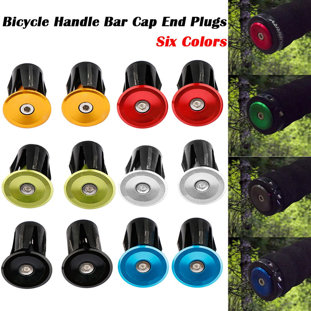 Pair Bike Bicycle Aluminum Handle barCap Plug Handle Bar Caps End Plugs ...
