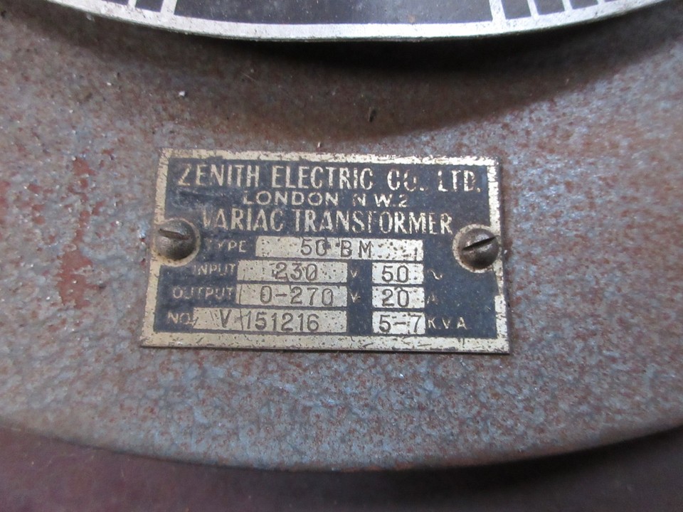 Zenith 0-270V 20 Amp Variac Variable Transformer Used | eBay UK