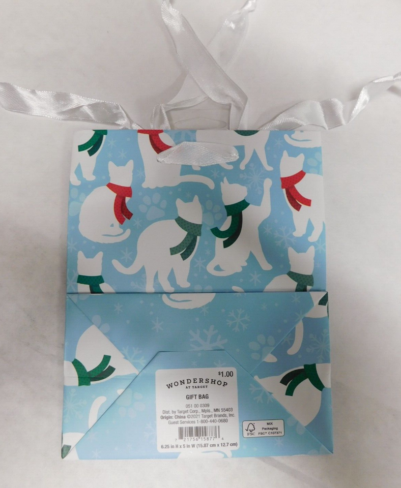 Wondershop Holiday Gift Bags With Cats, 16 Pack- 61/4 " Tall X 5"W | eBay