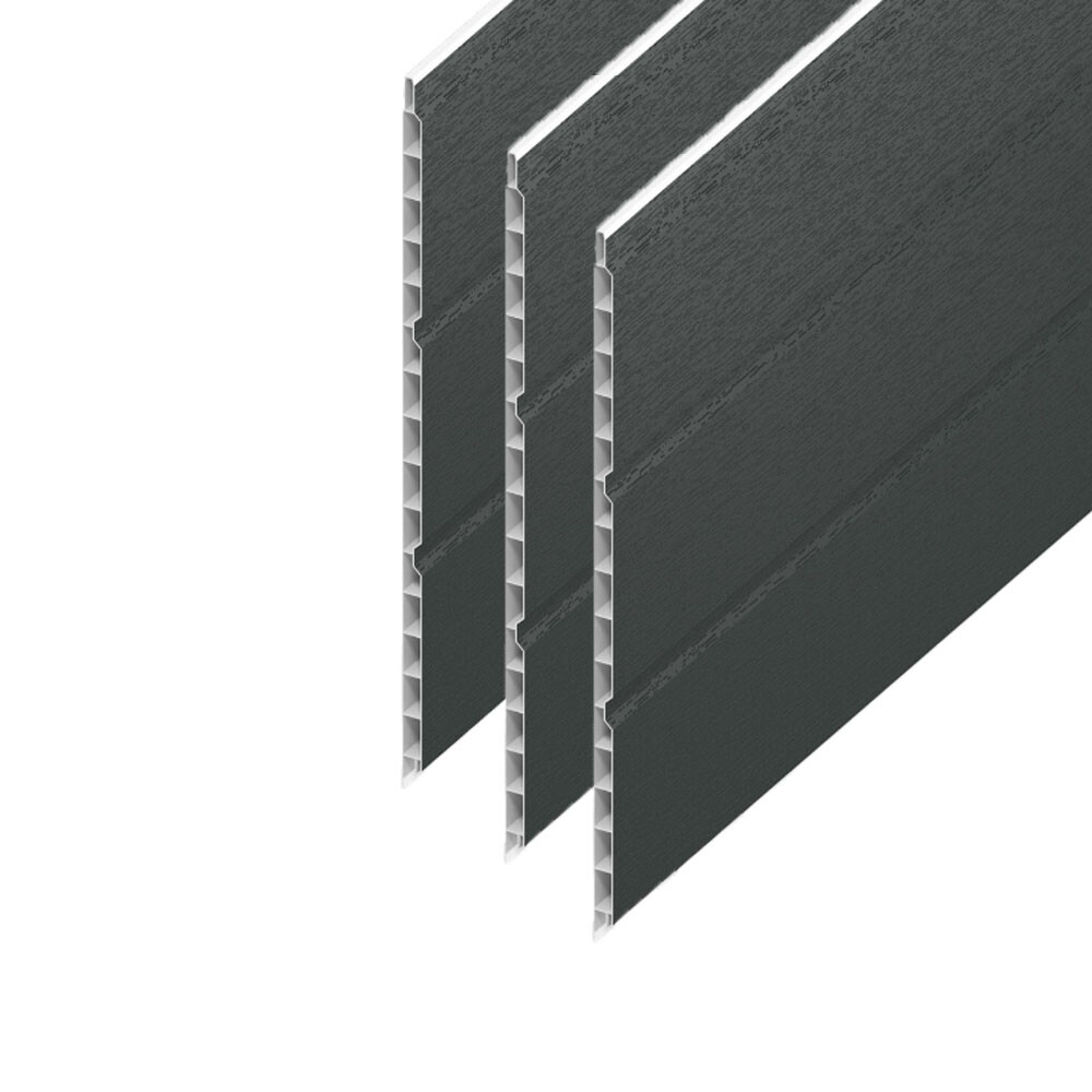 Hollow Cladding Soffit Board Anthracite Grey UPVC Plastic 300mm x 5m ...