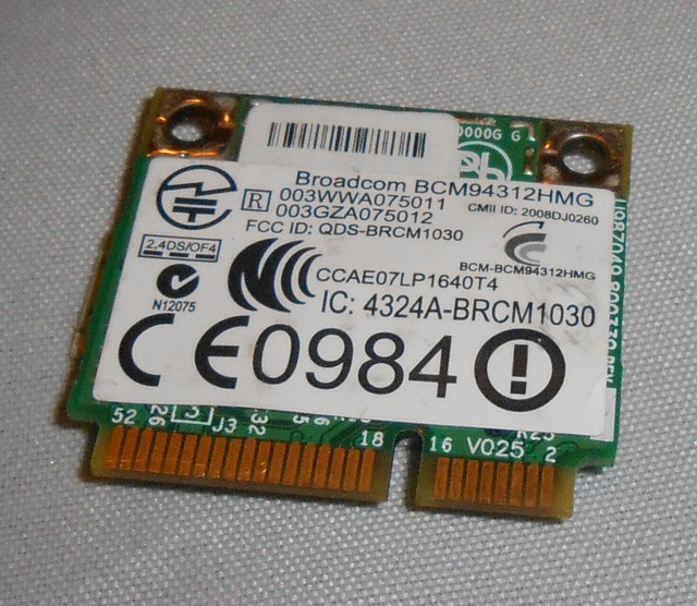Broadcom Bcm94312hmg Bcm4312 Half Mini Pci-e WLAN Card for sale online ...