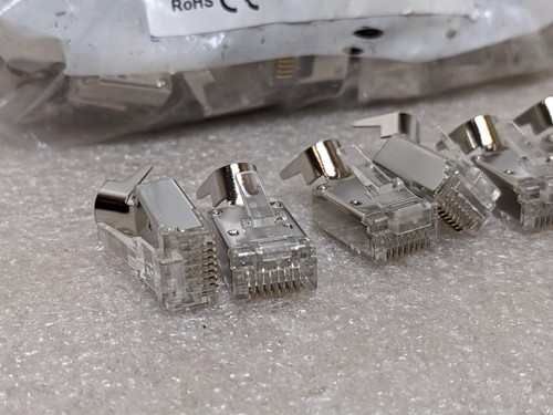 Category 6 RJ45 Ethernet Connector 8x8 Crimp Plug Shielded TDS8PC6 L ...
