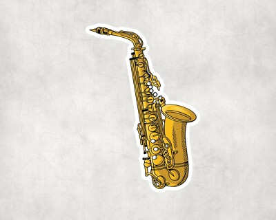 2 x Saxophone Musical Instrument Music Vinyl Scrapbook Sticker Stickers ...