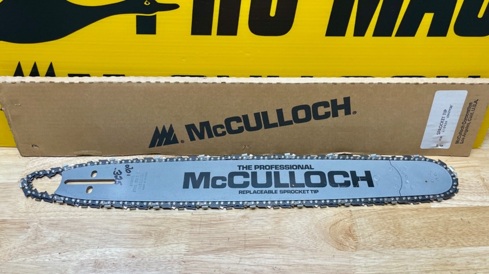 OEM NOS MCCULLOCH 20" D176 Bar .325 pitch .050 gauge w/chain. PN 218924 ...