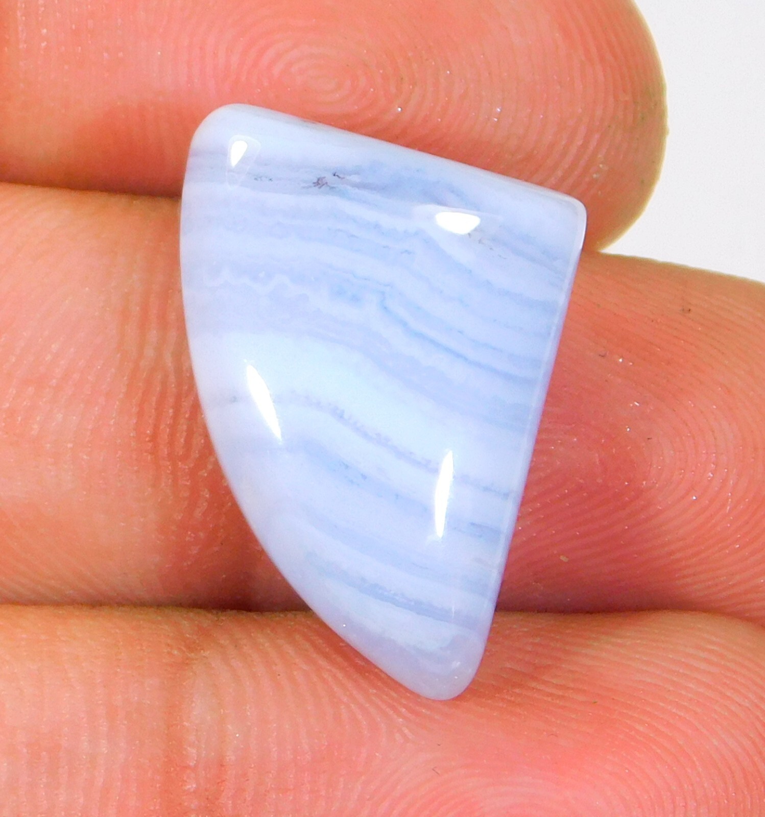 17.CT SUPERB NATURAL BLUE LACE AGATE FANCY CABOCHON GEMSTONE 20x16x7MM ...