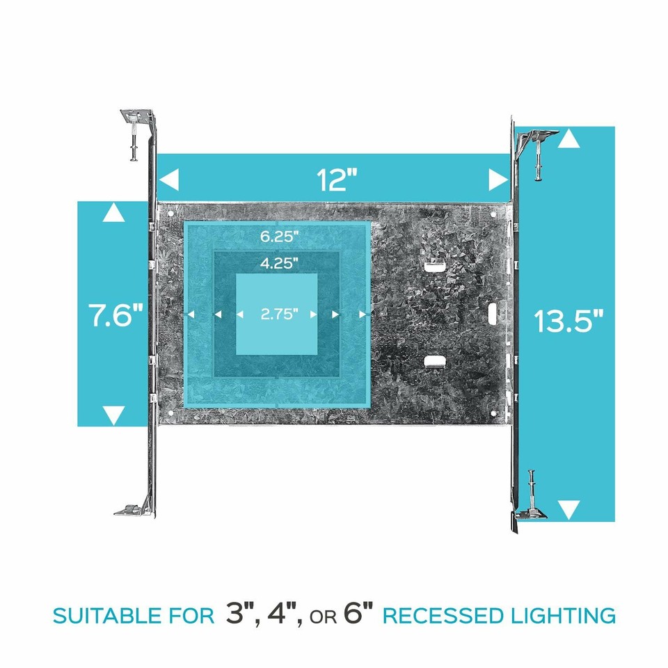 Luxrite Recessed Mounting Plate 3 Inch 4 Inch 6 Inch Square Recessed ...