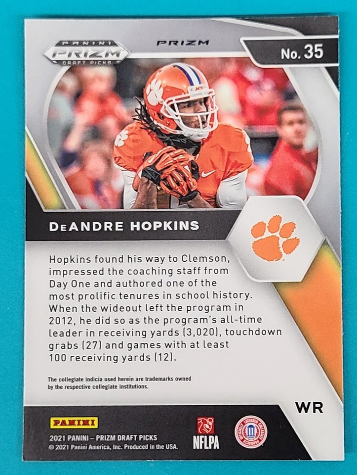 2021 Prizm Draft Picks Ruby Wave #35 DeAndre Hopkins Clemson FOOTBALL Card W7 | eBay