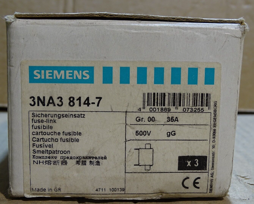 SIEMENS 3NA3 814-7 Fuse Links (1 box) #1476# | eBay