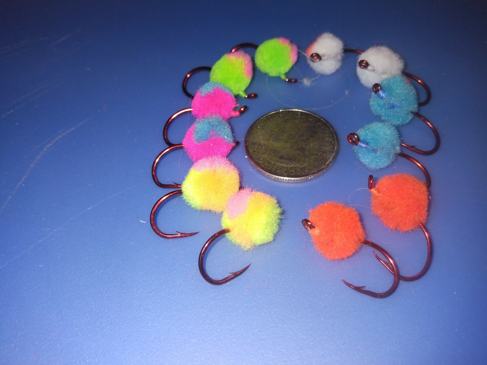 12 each #2 Big Glo Bug egg Yarn Fly Steelhead Trout Salmon #2 | eBay