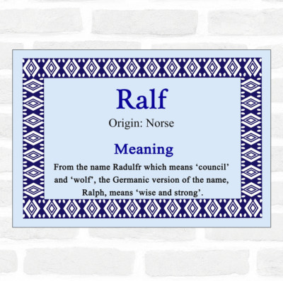 Ralf Name Meaning Blue Certificate | eBay UK