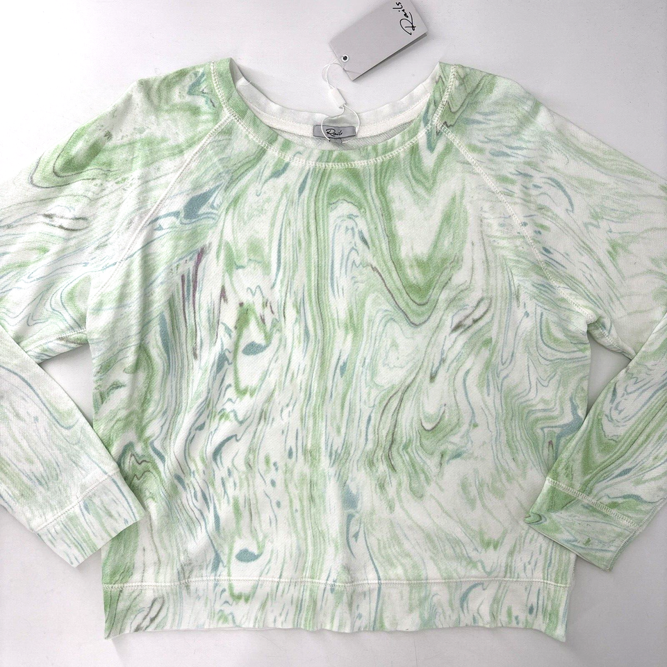 New $148 Rails Medium Green Theo Mint Marble Sweatshirt Tie Dye Pullover NWT | eBay