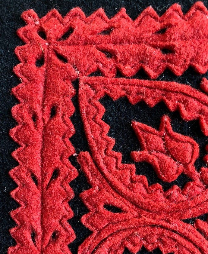 Vintage Hungarian FOLK ART Felt Appliqué Photo Album Cover Black Red | eBay