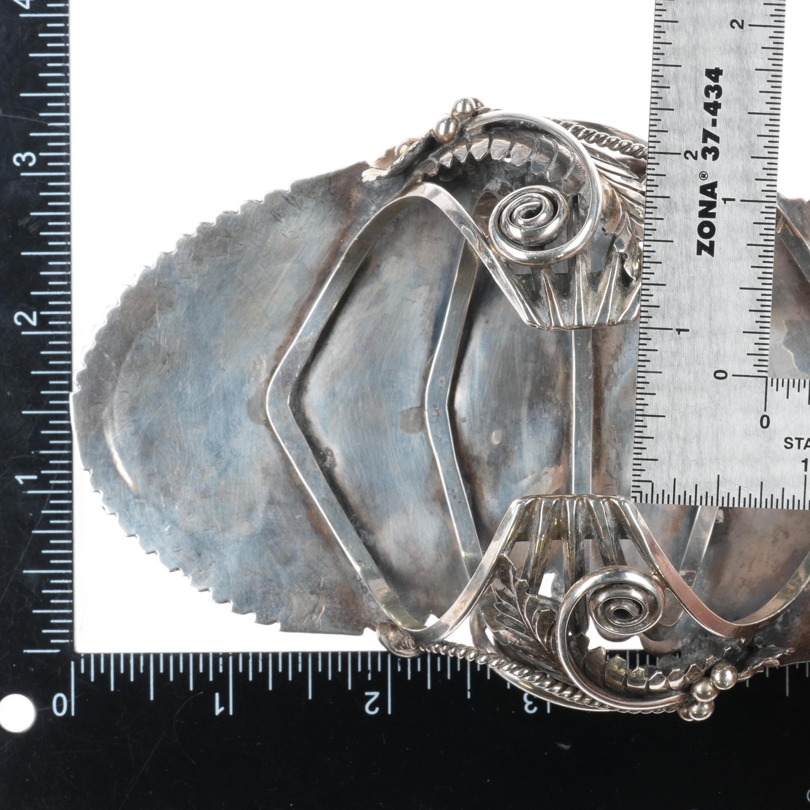 6.75" Vintage Huge Stover Paul Navajo sterling silver turquoise cuff ...