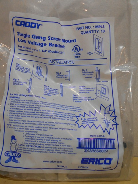 CADDY MPLS Metal Single-Gang Drywall Mounting Plate for sale online | eBay