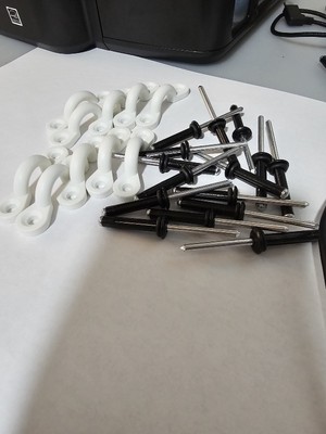 10 Nylon Kayak Pad Eyes and 20 Tri-Fold Aluminum marine graded Rivets ...
