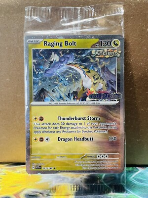 SEALED Pokemon Raging Bolt 111/142 Stellar Crown Best Buy Cosmos Holo ...