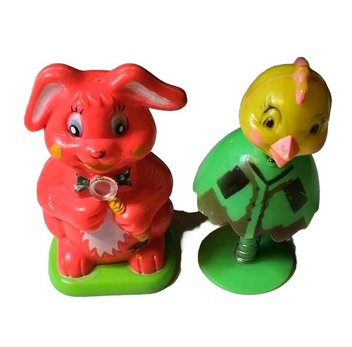 VTG Blow Up Plastic Easter Unlimited Spring Pop Up Chick & Rabbit Toys ...