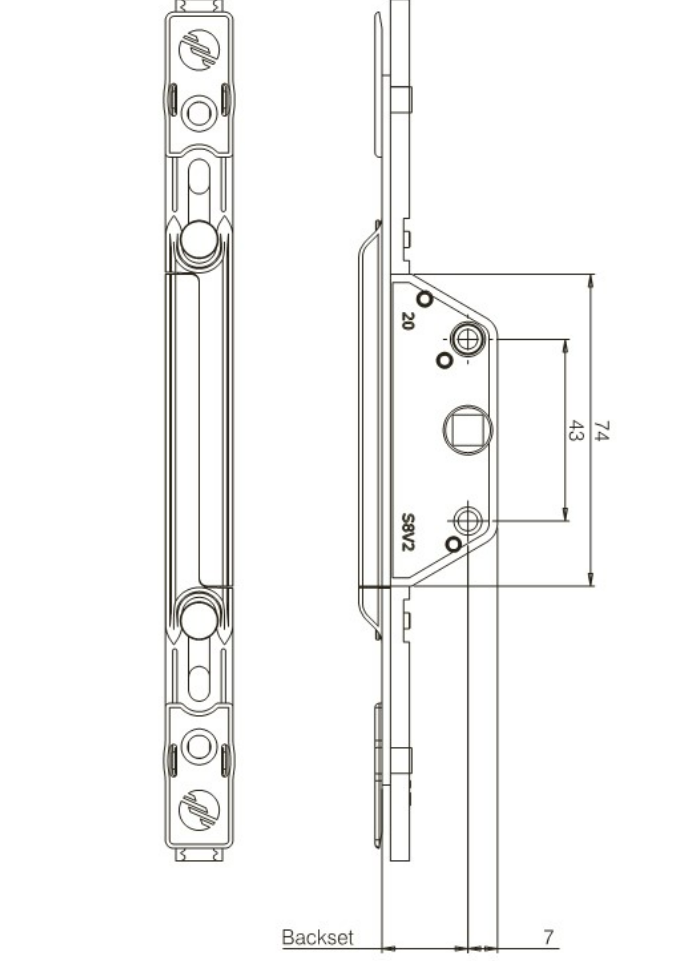 Mila Window Lock Shootbolt Gearbox Lock 20mm & 22mm No Mushroom Cams ...