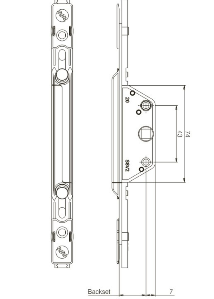 Mila Window Lock Shootbolt Gearbox Lock 20mm & 22mm No Mushroom Cams ...