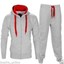 MENS FLEECE HOODED PUFFER JACKET SWEATSHIRT TRACKSUIT ZIP UP HOODIE GYM ...