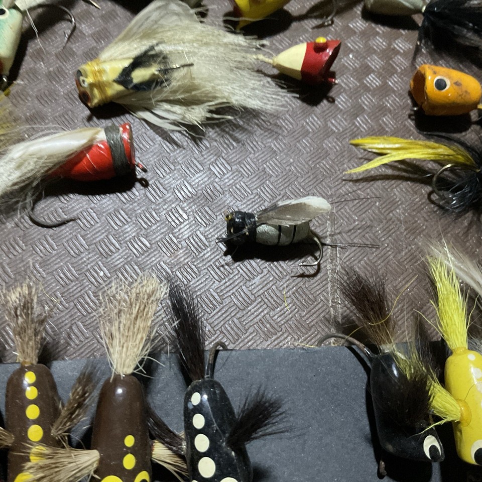 Large Lot Of Fly Rod Poppers,hair Lures Couple Lures | eBay